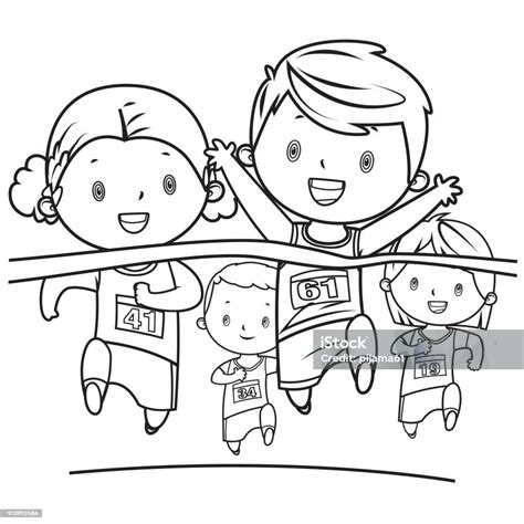 สมุดระบายสี วิ่งเด็ก ภาพประกอบสต็อก ดาวน์โหลดรูปภาพตอนนี้ กระดาษ