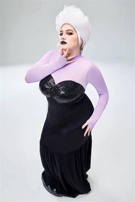 Xpluswear Design Plus Size Halloween Costume Black Inflatable Cosplay Knitted Two Piece Dress