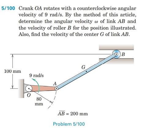 Solved 5100 Crank Oa Rotates With A Counterclockwise