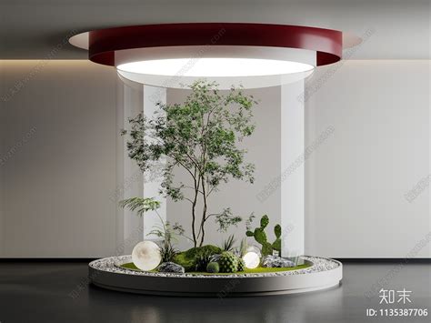 现代室内景观造景3d模型下载【id1135387706】知末3d模型网