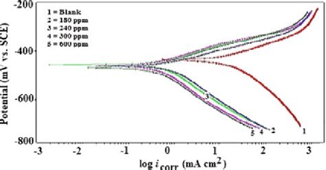 Polarization Curves In Absence And Presence Of Different Concentrations