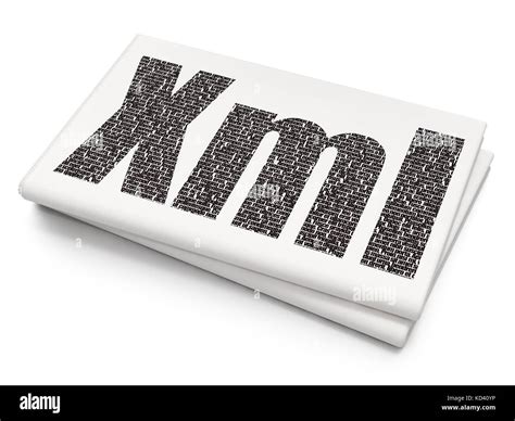 Database Concept Xml On Blank Newspaper Background Stock Photo Alamy