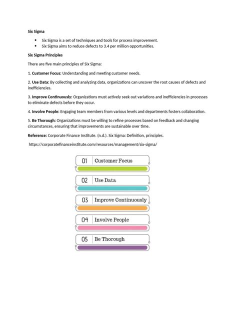 Six Sigma Key Principles Guide Pdf