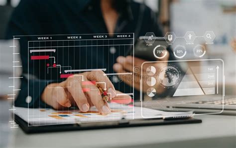 Male Hand Working With Virtual Innovation Operations Management