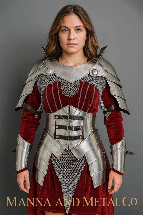 Medieval Female Warrior Armor Costume Larp Handmade Chainmail Plate