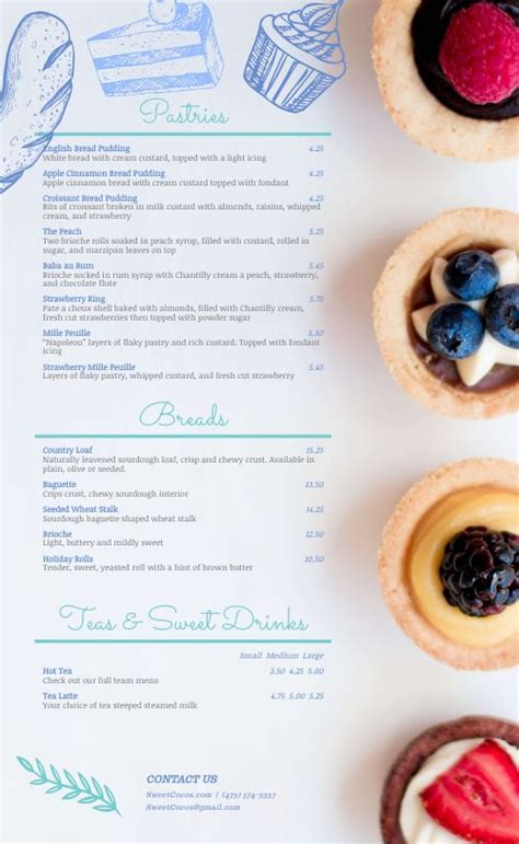 Bakery Tart Menu Design Template By Musthavemenus