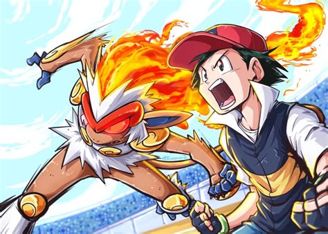 Ash Ketchum And Infernape Pokemon And 2 More Drawn By Tsunami Hisoka