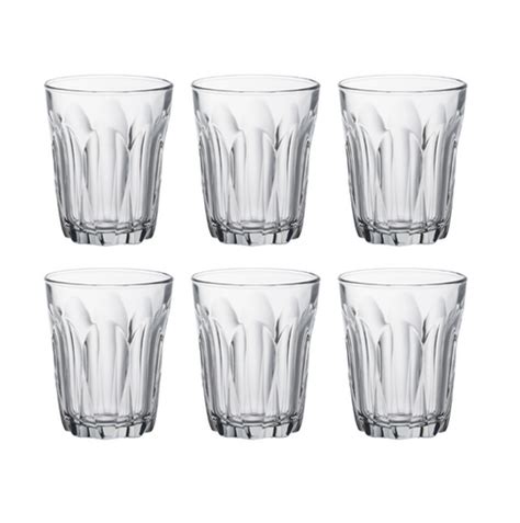 Set Of Six Duralex Provence Bistro Glasses Large 16cl Paleandinteresting