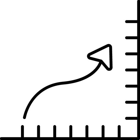 Line Art Illustration Of Strategy Data Analysis Arrow Graph Icon