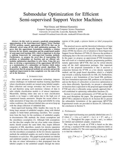 Pdf Submodular Optimization For Efficient Semi Supervised Support
