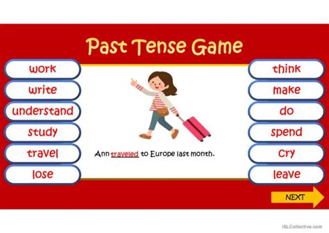 Past Tense Game English Esl Powerpoints