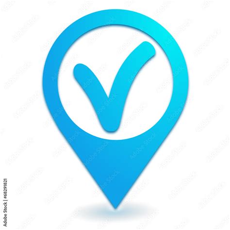 V Valider Sur Symbole Localisation Bleu Stock Vector Adobe Stock
