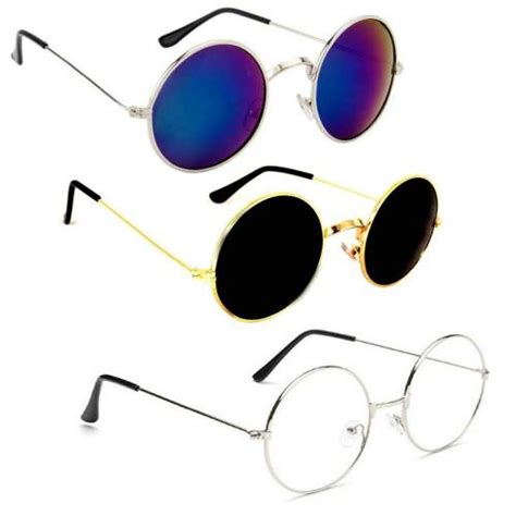 Buy Phenomenal Round Unisex Sunglasses Blue Black Clear Men