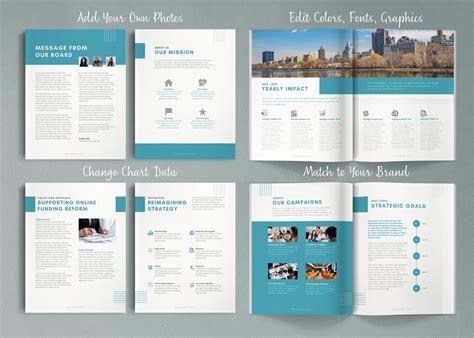 Annual Report Template Canva Report Nonprofit Report Corporate
