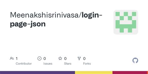 GitHub Meenakshisrinivasa Login Page Json