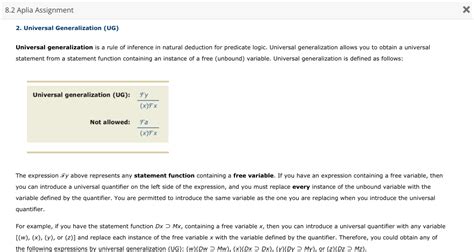 Solved 82 Aplia Assignment 2 Universal Generalization Ug