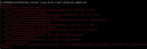 Python Scipy Installation In Windows Using Pip Stack Overflow