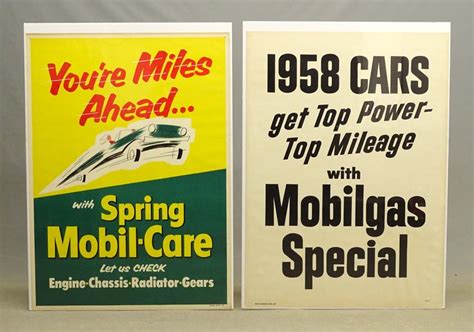 Sold Price Vintage Mobil Posters October 6 0120 1200 Pm Edt