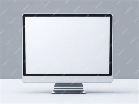Premium Ai Image Realistic Computer Monitor Silver Frame Isolated Vector Illustration
