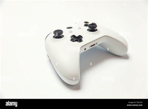 White Joystick Gamepad Game Console Isolated On White Background Computer Gaming Technology