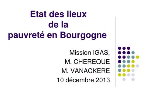 PPT Etat des lieux de la pauvreté en Bourgogne PowerPoint