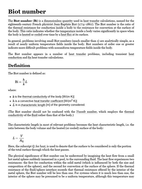 Biot Number Wikipedia Pdf Thermal Conduction Heat Transfer