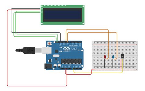 circuit design temperature sensor lcd tinkercad