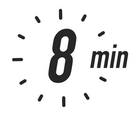 El Icono Del Temporizador Es De 8 Minutos Y El Vector Es De Color Negro