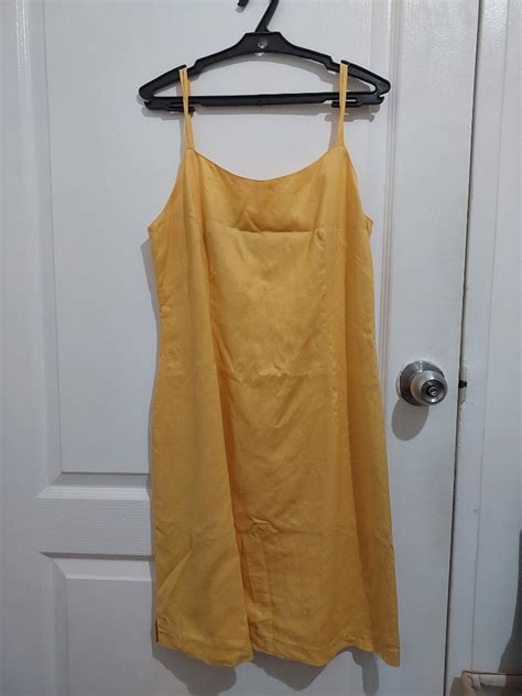 Yello Linen Dress Women S Fashion Dresses Sets Dresses On Carousell