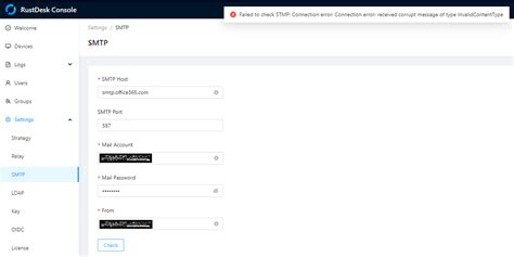 Smtp Issues · Issue 26 · Rustdesk Rustdesk Server Pro · Github