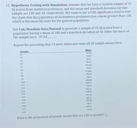 Solved 12 Hypothesis Testing With Simulation Assume That