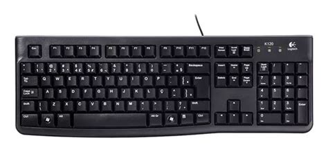 Teclado Com Fio Usb Logitech K120 Com Layout Abnt2 Cor De Teclado Preto