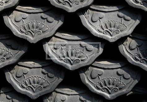 한국의 전통 문양의 기와 가로 패턴 인테리어 Yanggiri 사진 한국 전통 문양 기와 패턴 인테리어 실외 벽면 무늬 양각 가로 배경 문화 간격