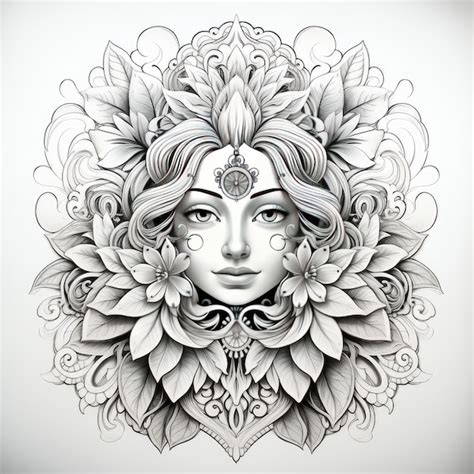 Premium Ai Image Mandala Design On White Isolated Background Boho