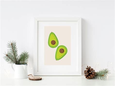 Avocado Wall Art Print Kitchen Poster Home Decor Printable Wall Art