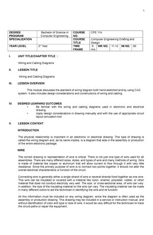 Technical Drawing I UNIT TITLE CHAPTER TITLE INTRODUCTION TO TECHNICAL DRAWING II LESSON
