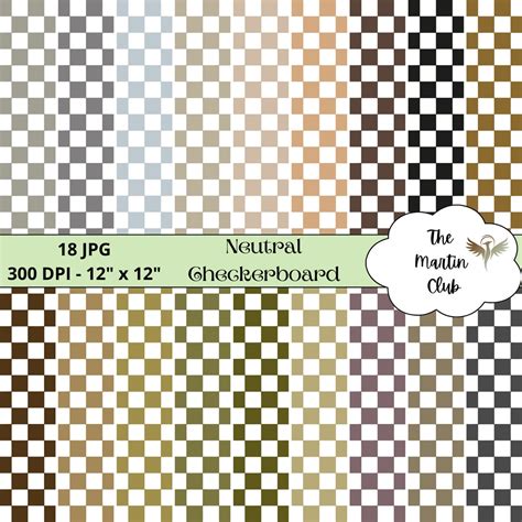 Neutral Checkered Background Checks Digital Papers Checkers Etsy
