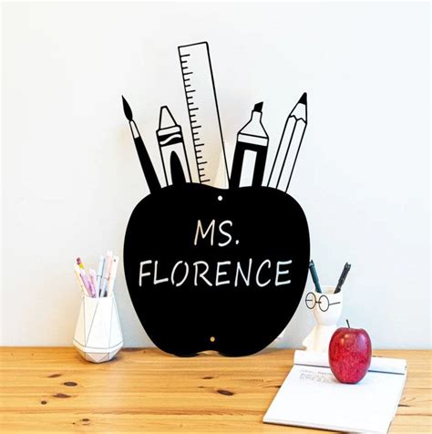 Personalized Teacher Appreciation T Metal Classroom Sign Teacher