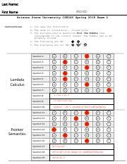 CSE340S18 Exam2 V1 Solution 1 Pdf Last Name First Name ASU ID