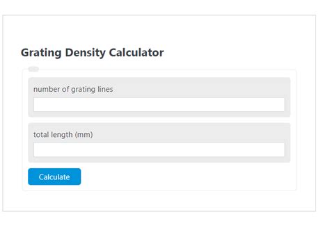 Grating Density Calculator Calculator Academy