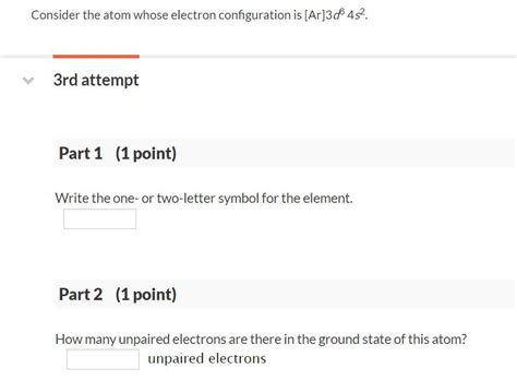 solved consider the atom whose electron configuration is