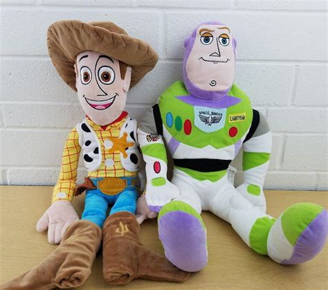 2 Jumbo Disney Store Toy Story Plush 26 Woody 25 Buzz Lightyear
