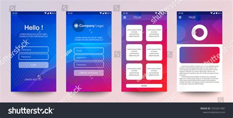 Design Mobile App Ui Ux Gui Stock Vector Royalty Free 1553251481