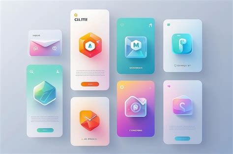 Premium Photo D Minimal Ui Icon Set For Website Or Mobile App Glass Morphism Design