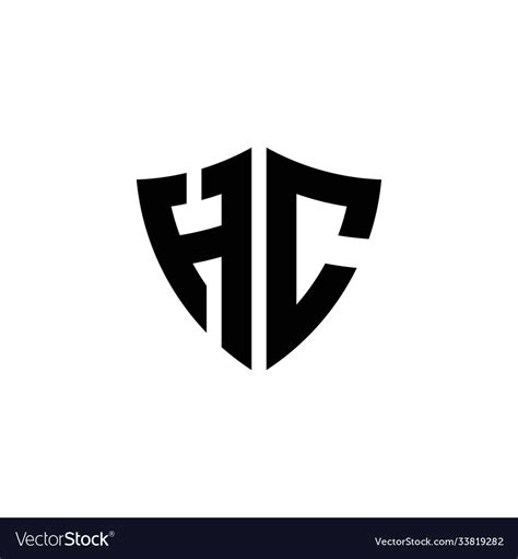 Hc Monogram Logo With Shield Shape Design Template