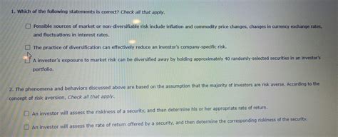 Solved 1 Which Of The Following Statements Is Correct