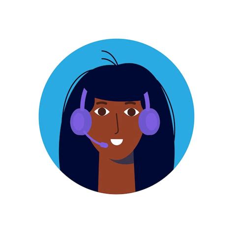 Avatar del centro de llamadas Icono de Avatar Ilustración vectorial Vector Premium