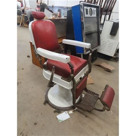 Vintage Koken Barber Chair New Condition W Headrest And Strap