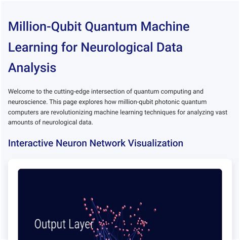 Million Qubit Quantum Machine Learning For Neurological Data Analysis
