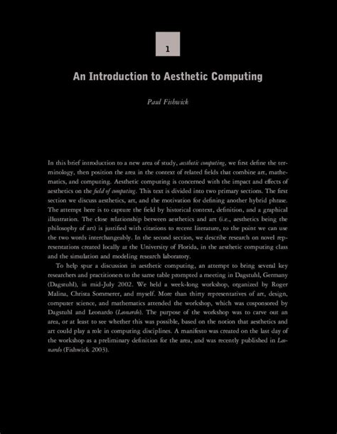 Pdf An Introduction To Aesthetic Computing · Aesthetic Computing Is